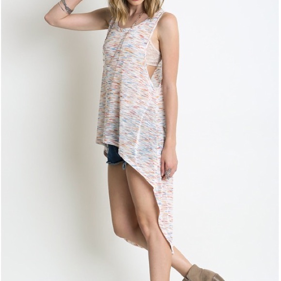 Umgee | Tops | Umgee Multi Colored High Low Tank Top | Poshmark